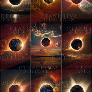Solar Eclipse Inspired Digital Backdrops, 2 FREE Rock Overlays, Solar ...