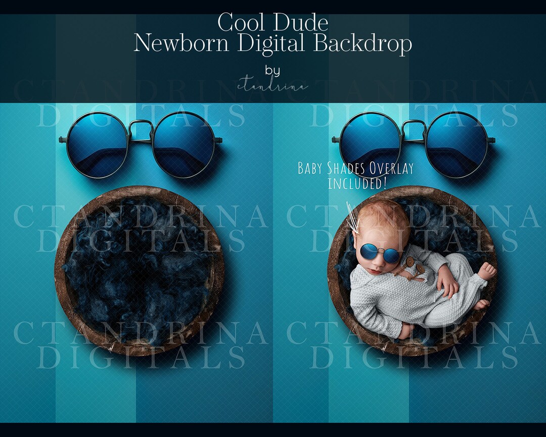 Cool Dude Newborn Digital Backdrop, Sunglasses Newborn Digital ...