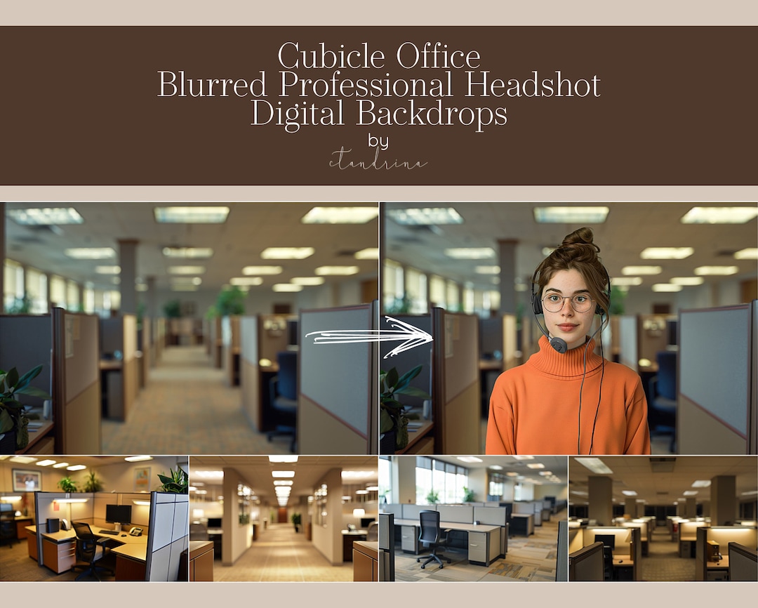 Cubicle Office Headshot Digital Backdrops, Blurred Professional ...