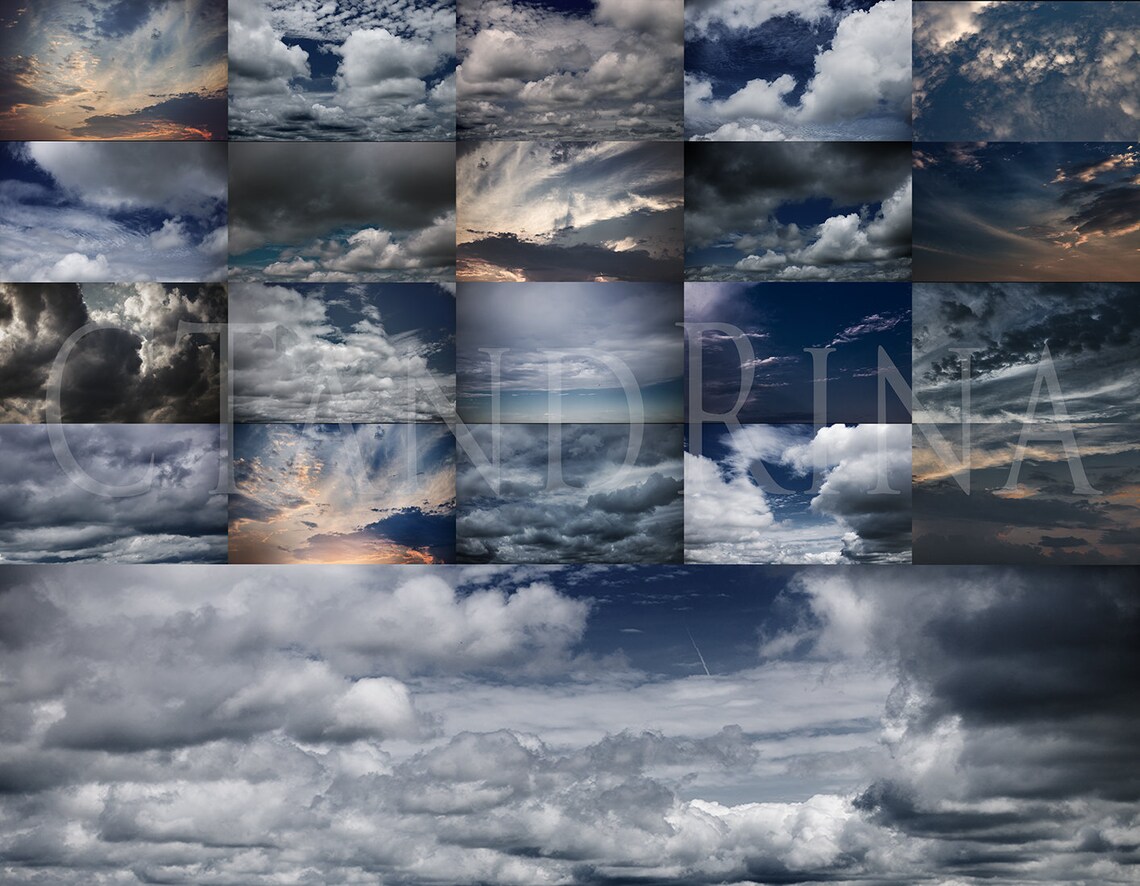Dramatic Sky Overlays Overlays for Photoshop Dark Sky - Etsy
