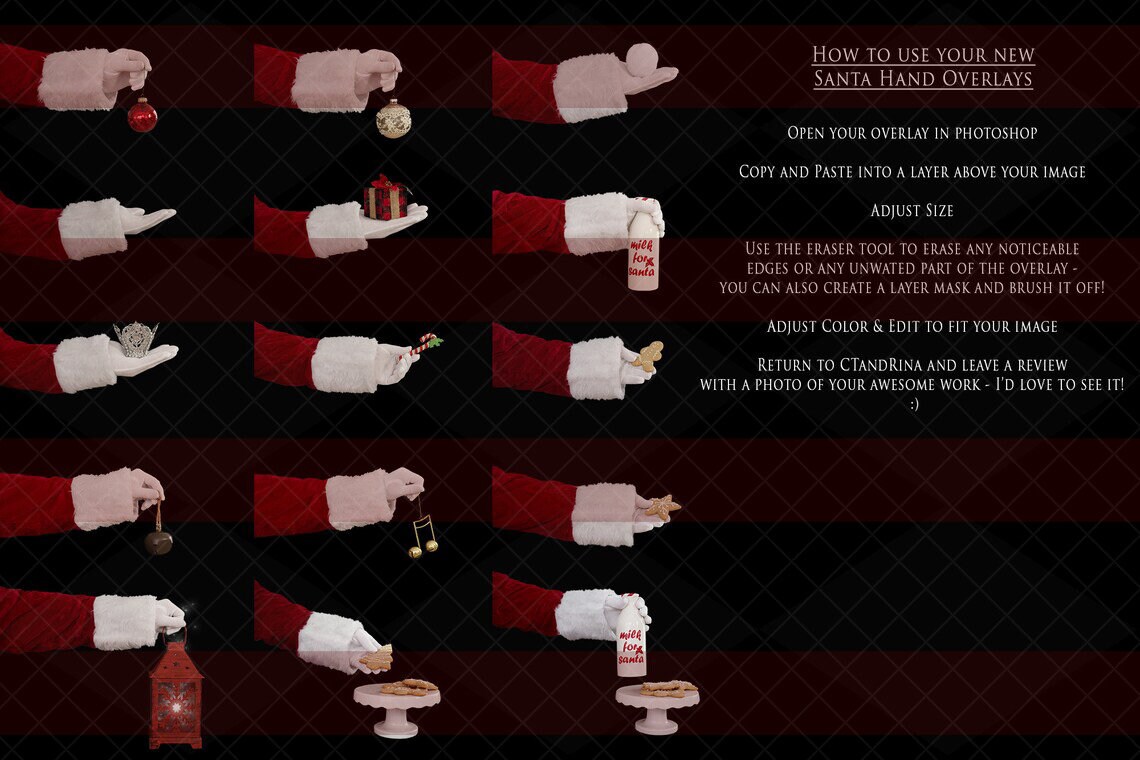 Santa Hand Photo Overlays: Christmas Magic .PNG (digital Download) - Etsy