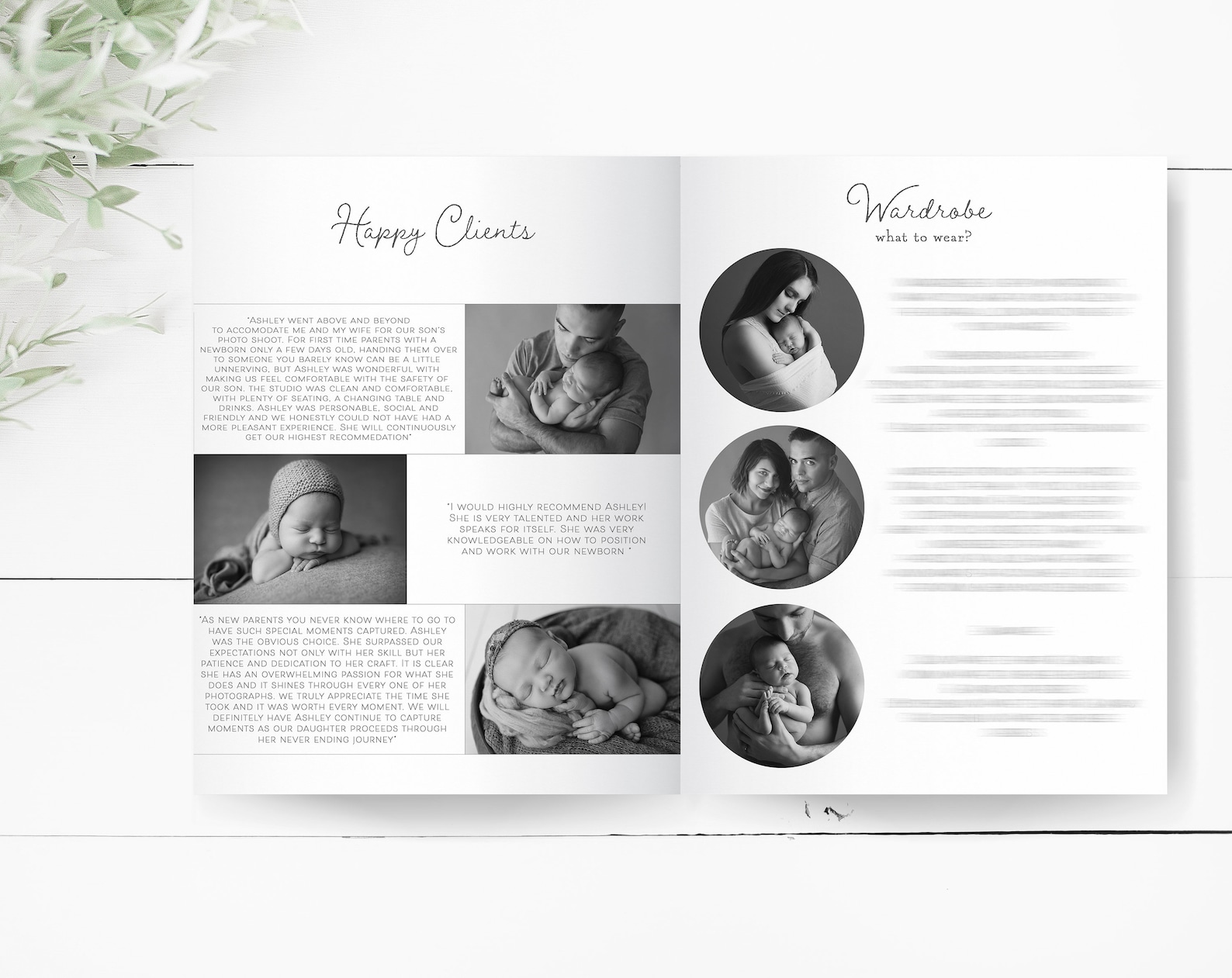 Newborn Session Guide Templates .PSD Layered Photoshop Files | Etsy