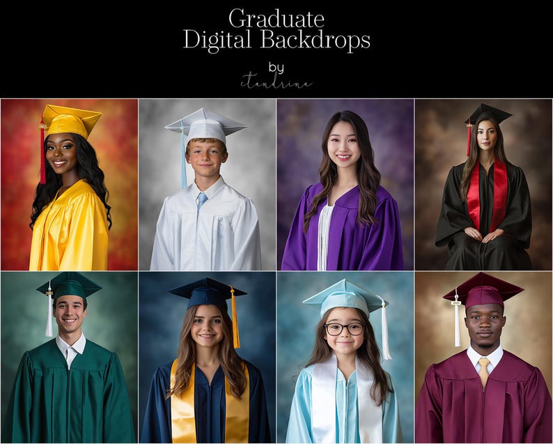 Graduate Digital Backdrops: Classic Senior Session Photo Background for ...