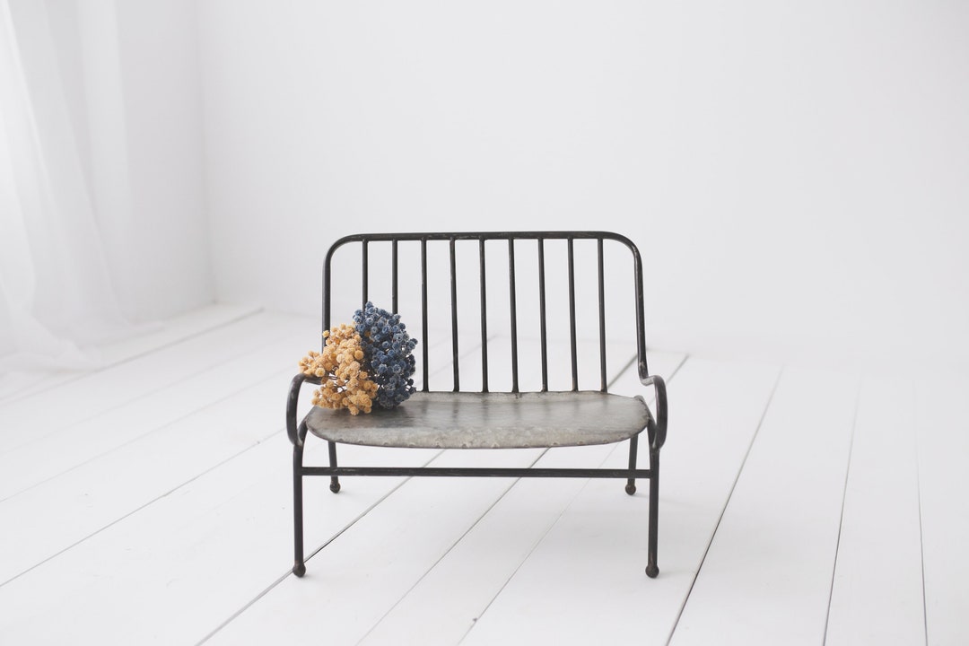 Baby Photography Backdrop: Metal Bench, Flowers, Window Light (digital ...