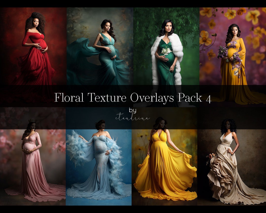 Floral Texture Overlays: Maternity Photography Backdrops (digital ...