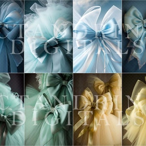 Beautiful Bow Digital Backdrop Overlays, Bow Digital Backdrops, Ribbon ...