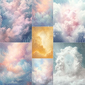 Fine Art Cloud Backdrop Overlays, Dreamy Cloud Digital Backdrops ...