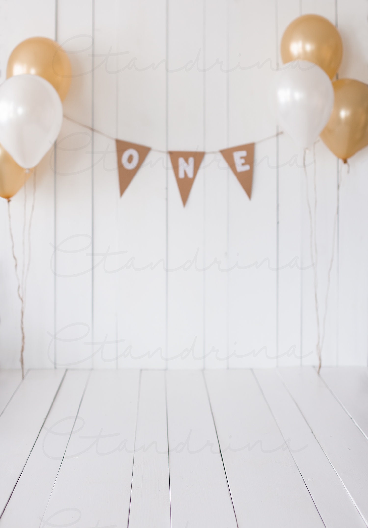 Gold and White One Year Session Digital Backdrop 1st Birthday | Etsy