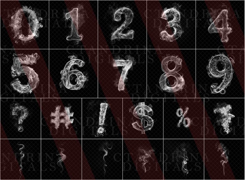 PNG Smoke Letters, Smoke Text Overlays for Photoshop, Smoke Numbers ...