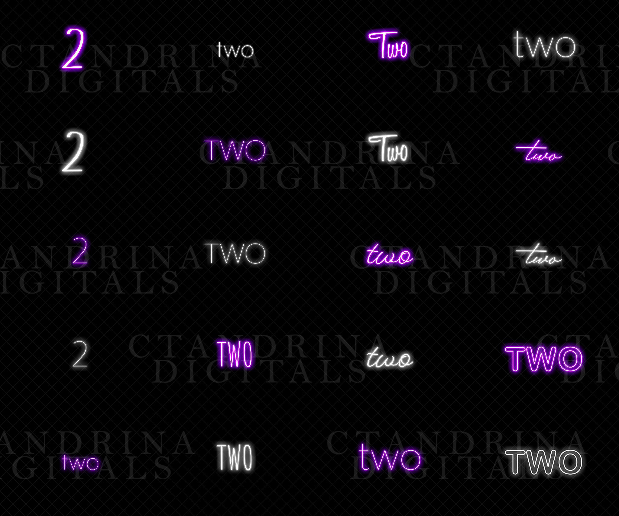 Neon "two" Sign Overlays: Photoshop Cake Smash (digital Download) - Etsy
