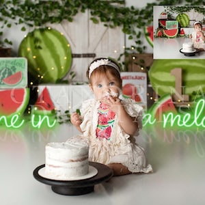 Neon "one" Sign Overlays: Cake Smash Photography Sayings (digital ...