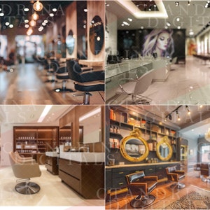 Hair Stylist Headshot Digital Backdrops: Blurred Salon Backgrounds (5 ...