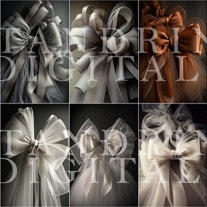 Beautiful Bow Digital Backdrop Overlays, Bow Digital Backdrops, Ribbon ...
