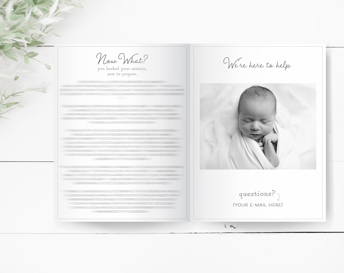 Newborn Session Guide Templates .PSD Layered Photoshop Files | Etsy