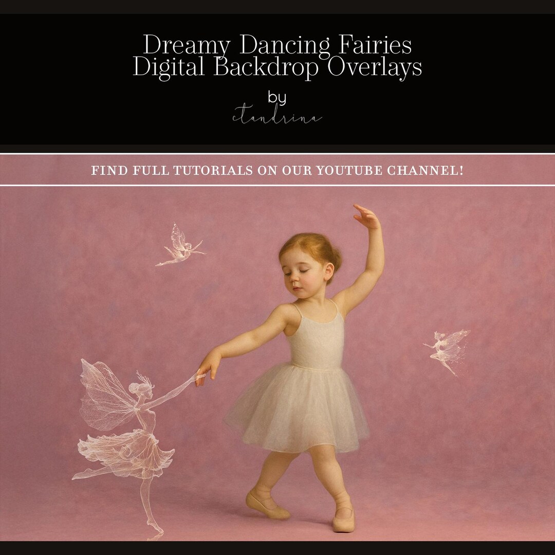 Dreamy Dancing Fairy Digital Backdrop Overlays, Ballet Fairy Overlay ...
