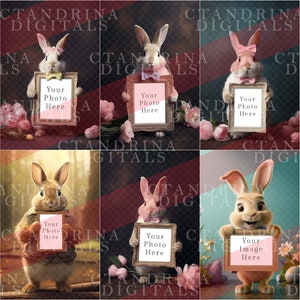 Easter Bunny Photo Frame Templates for Photoshop, Bunny Rabbit Photo ...
