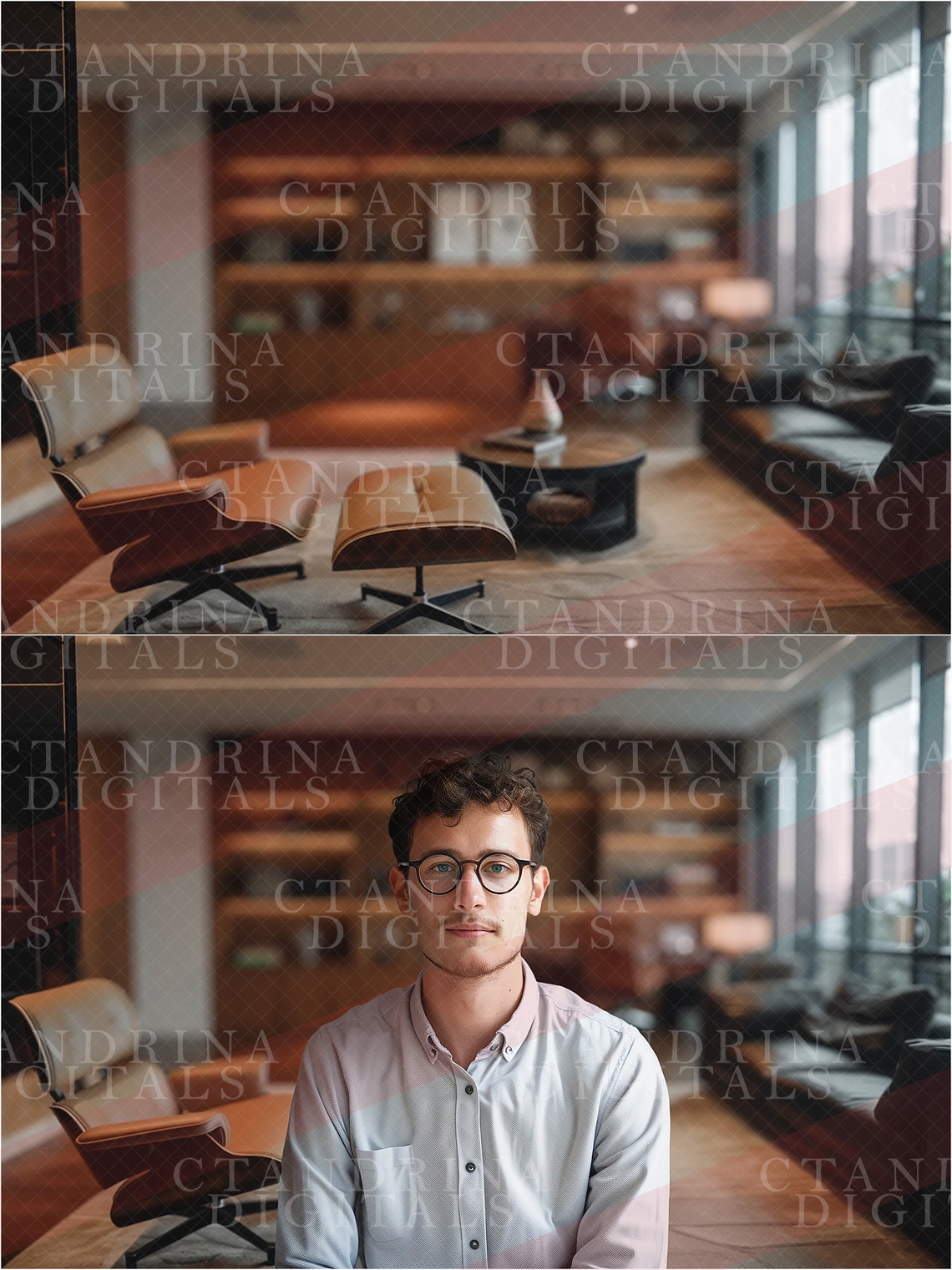 Therapist Office Headshot Backdrops: Calm Blurred Backgrounds (digital ...