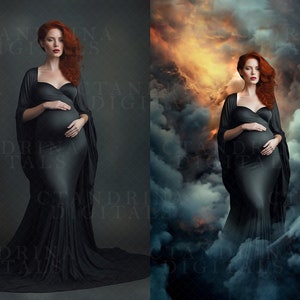 Moody Fine Art Cloud Backdrop Overlays, Cloud Digital Backdrops ...