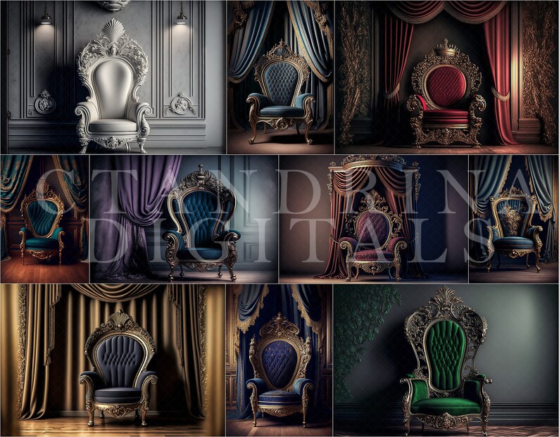 Chairs of Royalty Digital Backdrops Luxury Maternity - Etsy
