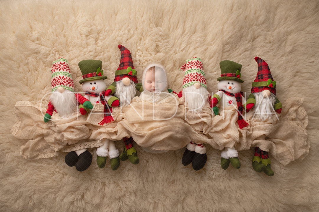 Christmas Dolls Newborn Digital Backdrop, Christmas Newborn Digital ...