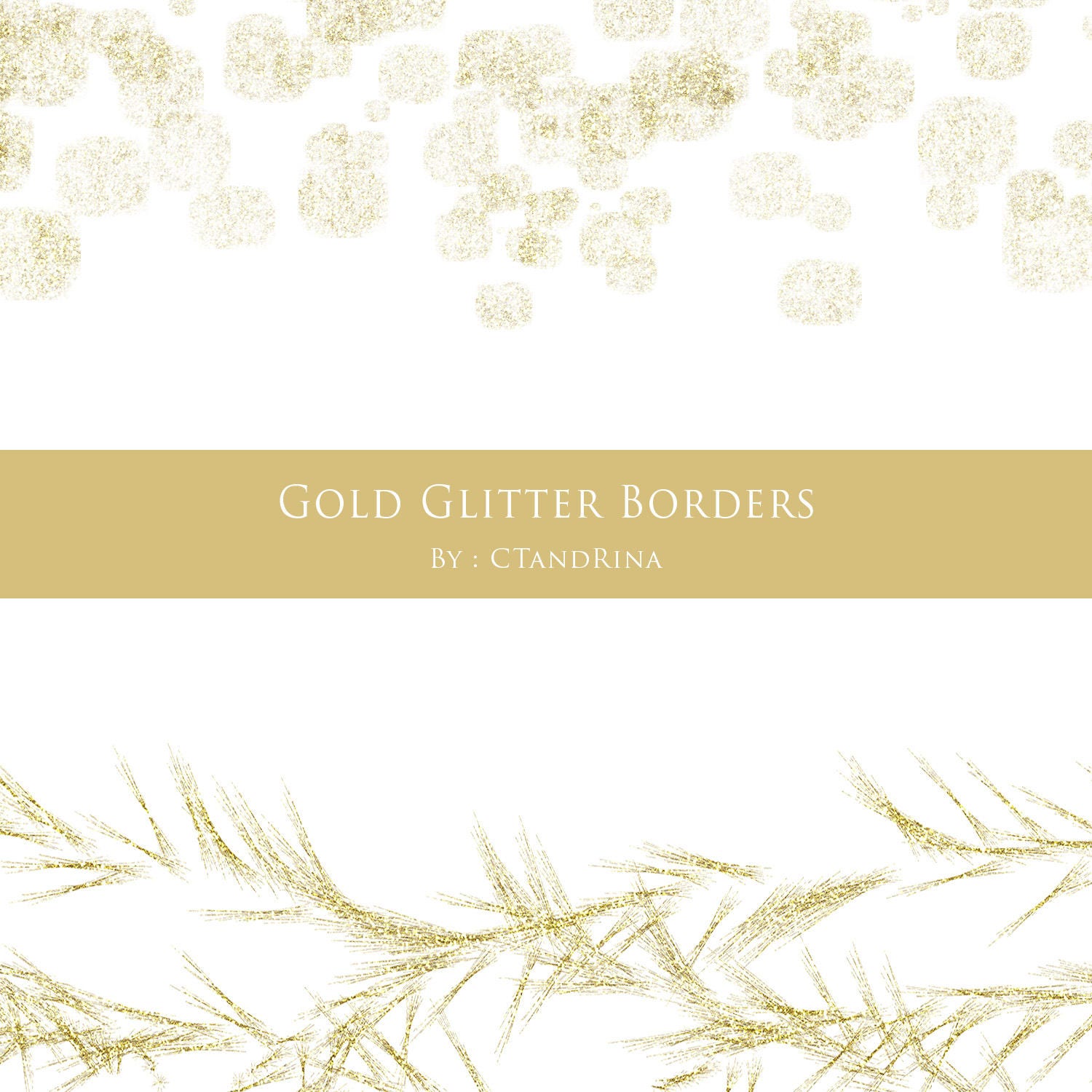 Gold Glitter Borders Gold Confetti Borders Digital Glitter | Etsy