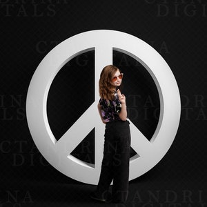 Hippie Love Digital Backdrops: Peace Sign, Tie Dye (digital Download ...