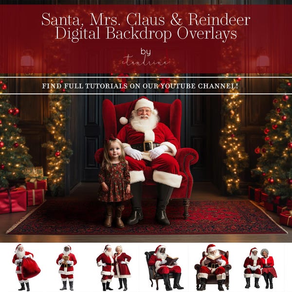 Santa Overlays - Etsy