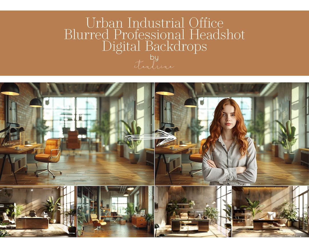 Urban Industrial Headshot Digital Backdrops, Blurred Professional ...