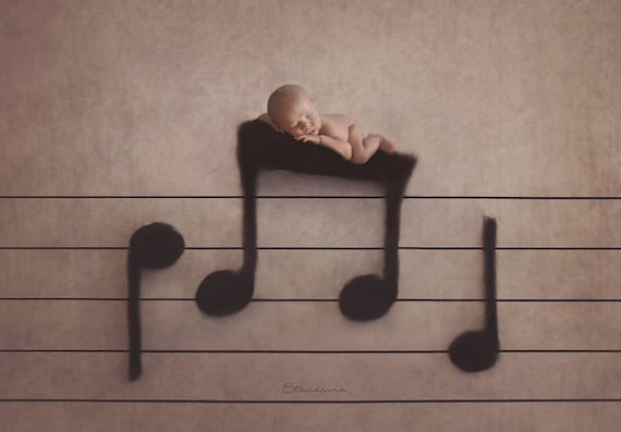 Newborn Digital Backdrop Music Note Newborn Background Music - Etsy