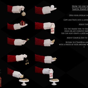 15 Santa Hand Overlays Santa Claus Overlays Santa Hand .PNG | Etsy