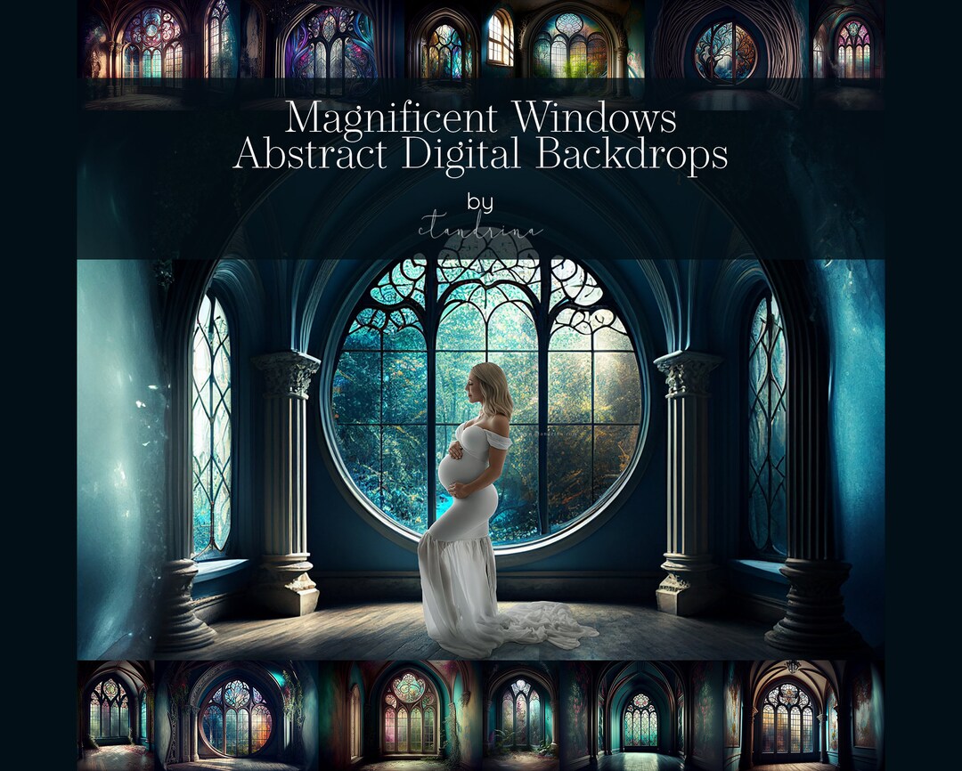Stained Glass Window Abstract Digital Backdrops, Magnificent Window ...