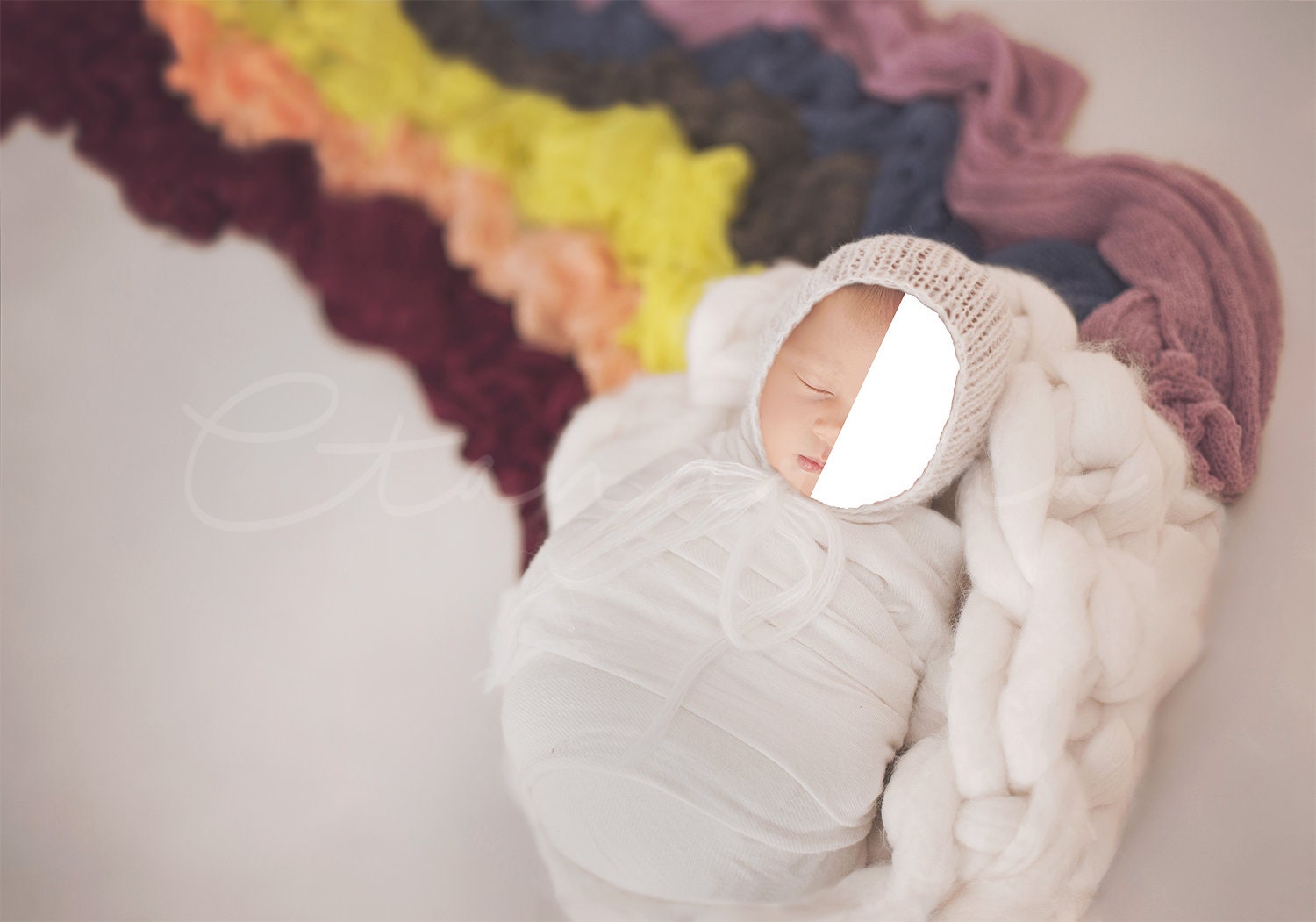 Rainbow Baby Digital Backdrop: Newborn Photography (PNG) - Etsy