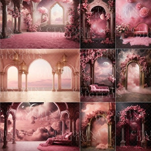 Pink Goddess Digital Backdrops, Pink Princess Backdrops, Maternity ...
