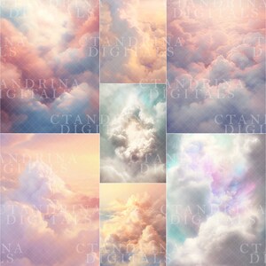 Fine Art Cloud Backdrop Overlays, Dreamy Cloud Digital Backdrops ...