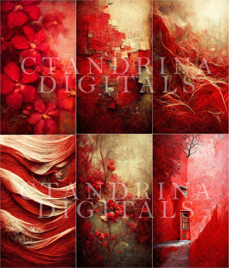 Red Texture Overlays Red Fine Art Textures Photoshop - Etsy