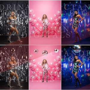 Disco Ball Photo Overlays: Hanging Party Ball Backdrops (digital .PNG ...