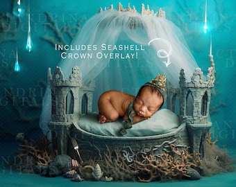 Mermaid Newborn Digital Backdrop/background Under the Sea - Etsy