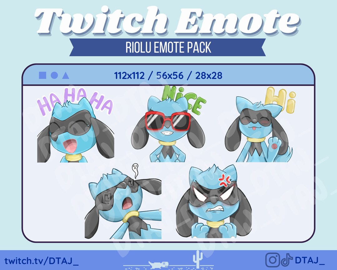 Riolu Emote Pack Pokemon Emote Knocked Out Emote Twitch Emote Discord ...