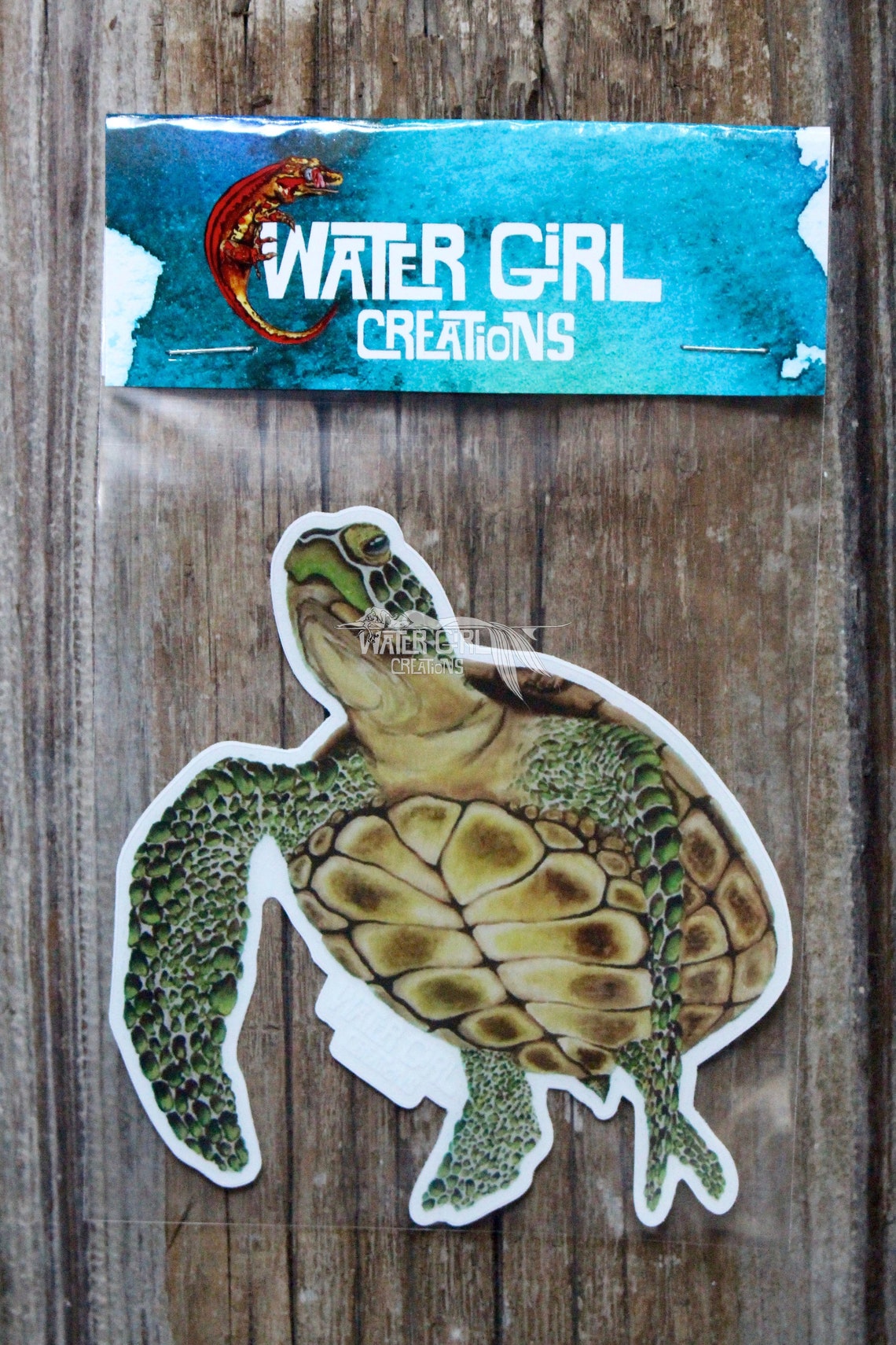Green Sea Turtle Clear Vinyl Sticker - Etsy