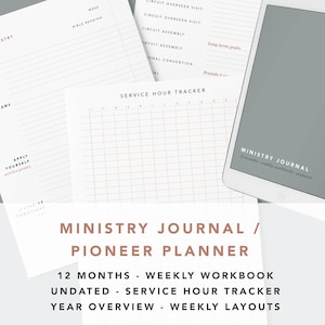 Ministry Journal / Pioneer Planner / Minimalist / Printable / JW Gifts ...