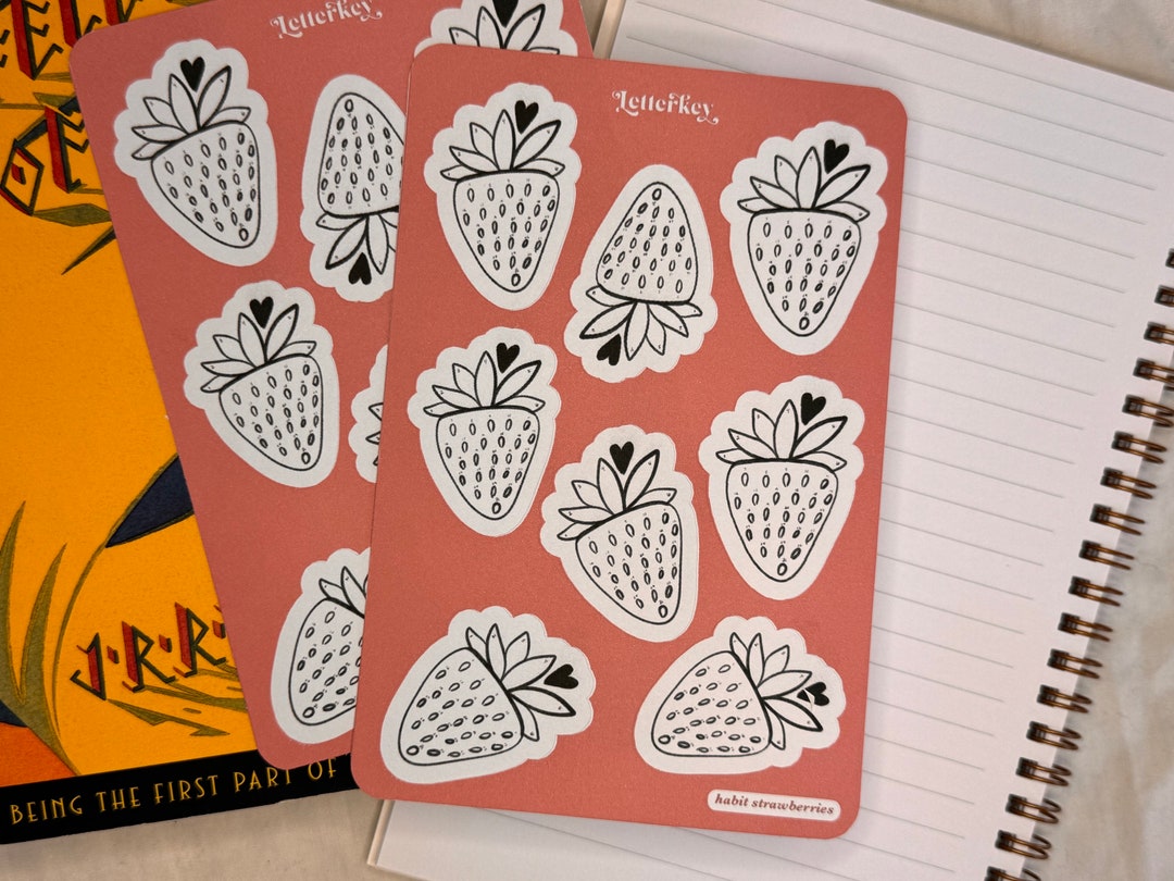 Strawberry Habit Tracker Sticker Sheet / Planner Stickers - Etsy