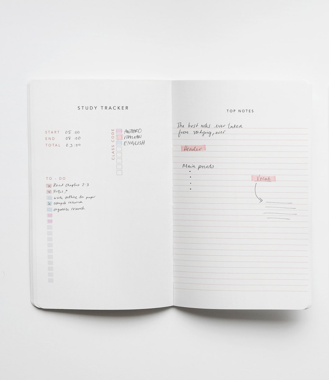 Study Tracker- College, Bullet Journal for Students Study Log - Etsy