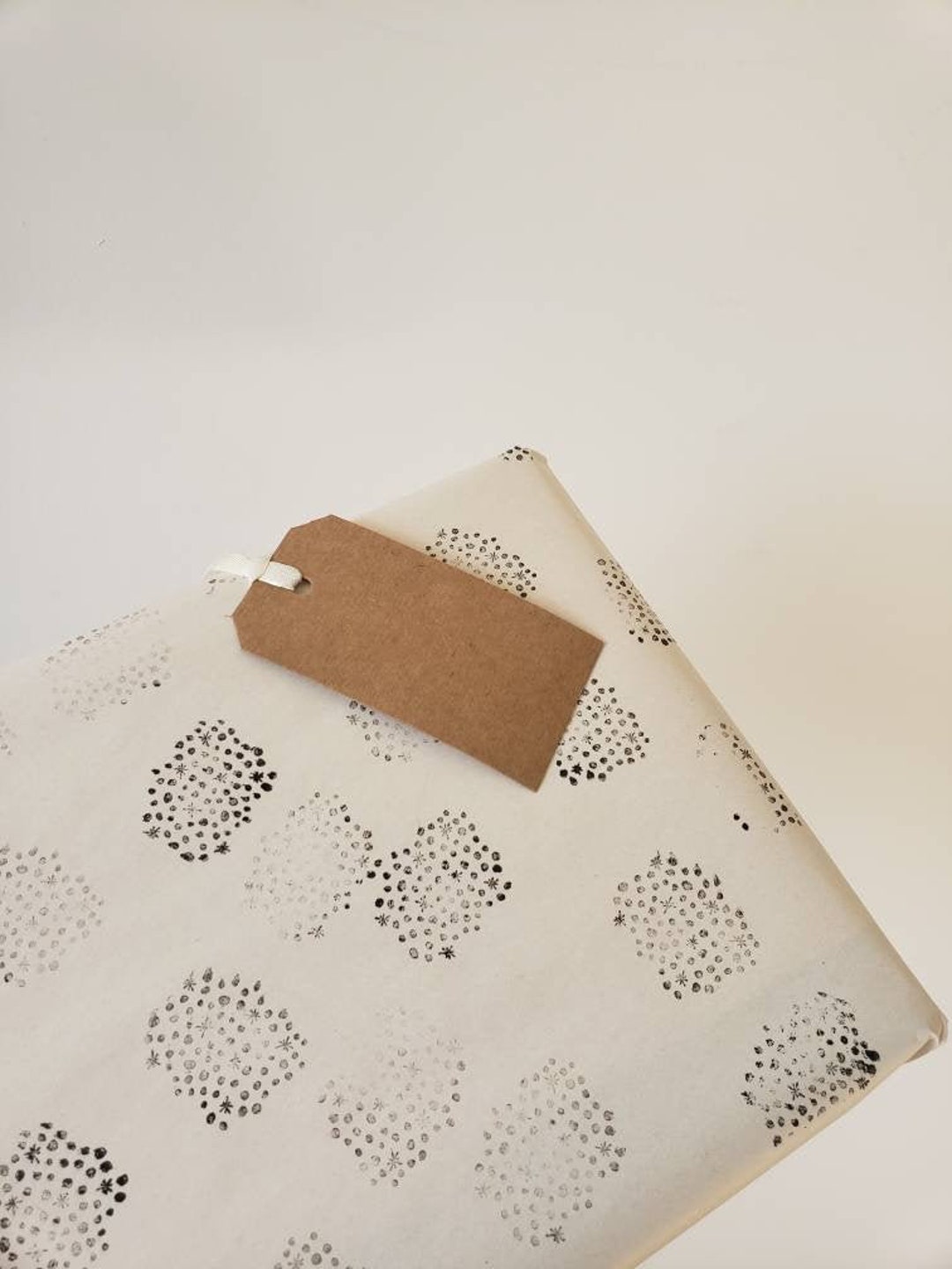 Custom Recycled Wrapping Paper / Minimal Hand-stamped / 24 X 30 in - 3 ...