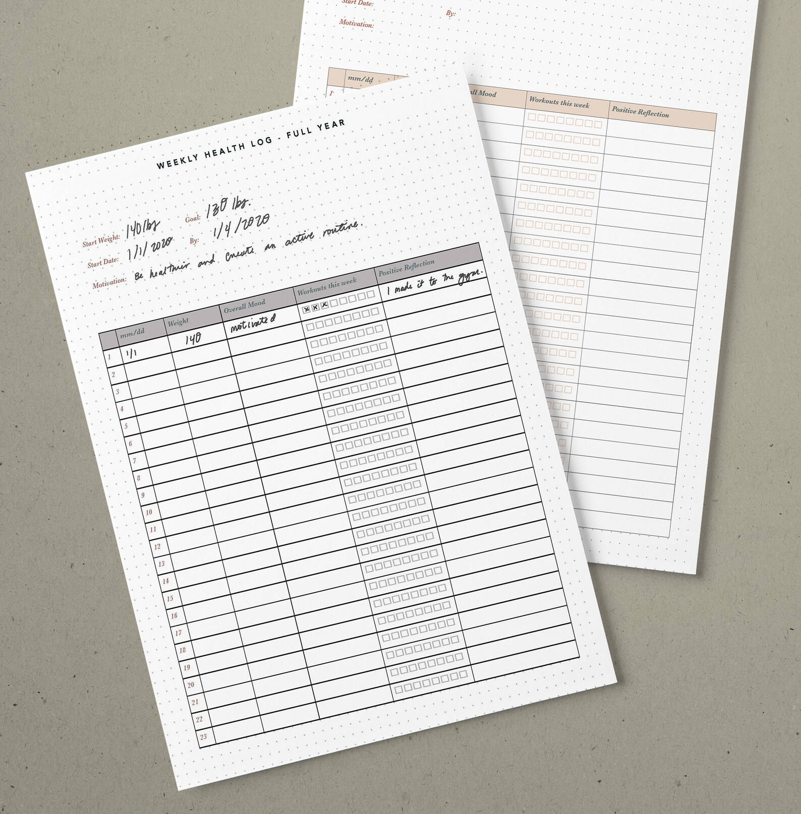 Health Log / Wellness Journal Fitness and Health / Notebook - Etsy