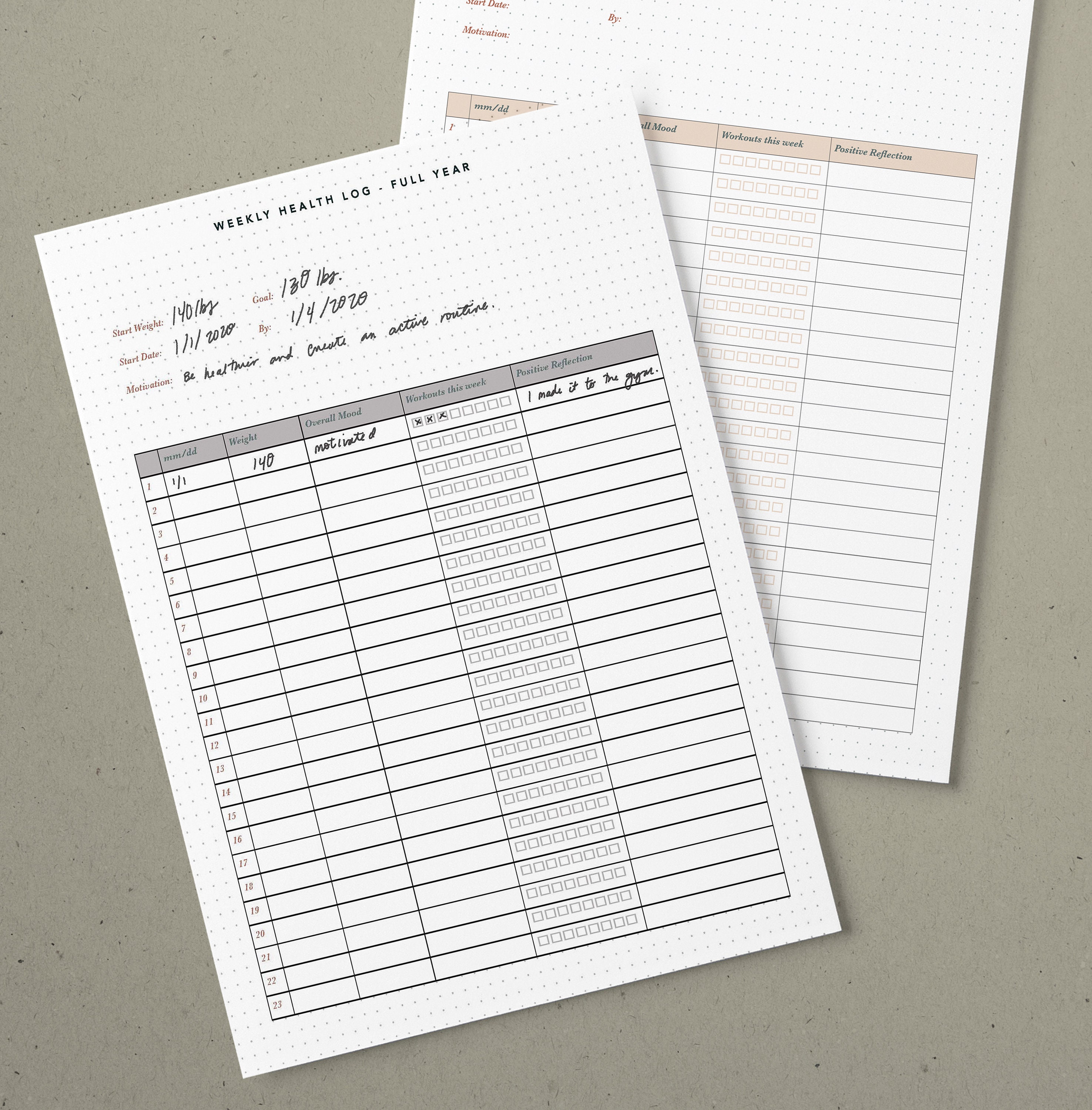 Health Log / Wellness Journal Fitness and Health / Notebook - Etsy