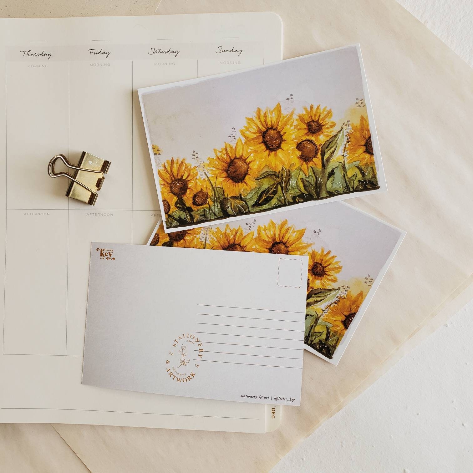 Sunflower Postcard / Watercolor Art Cards / | Etsy