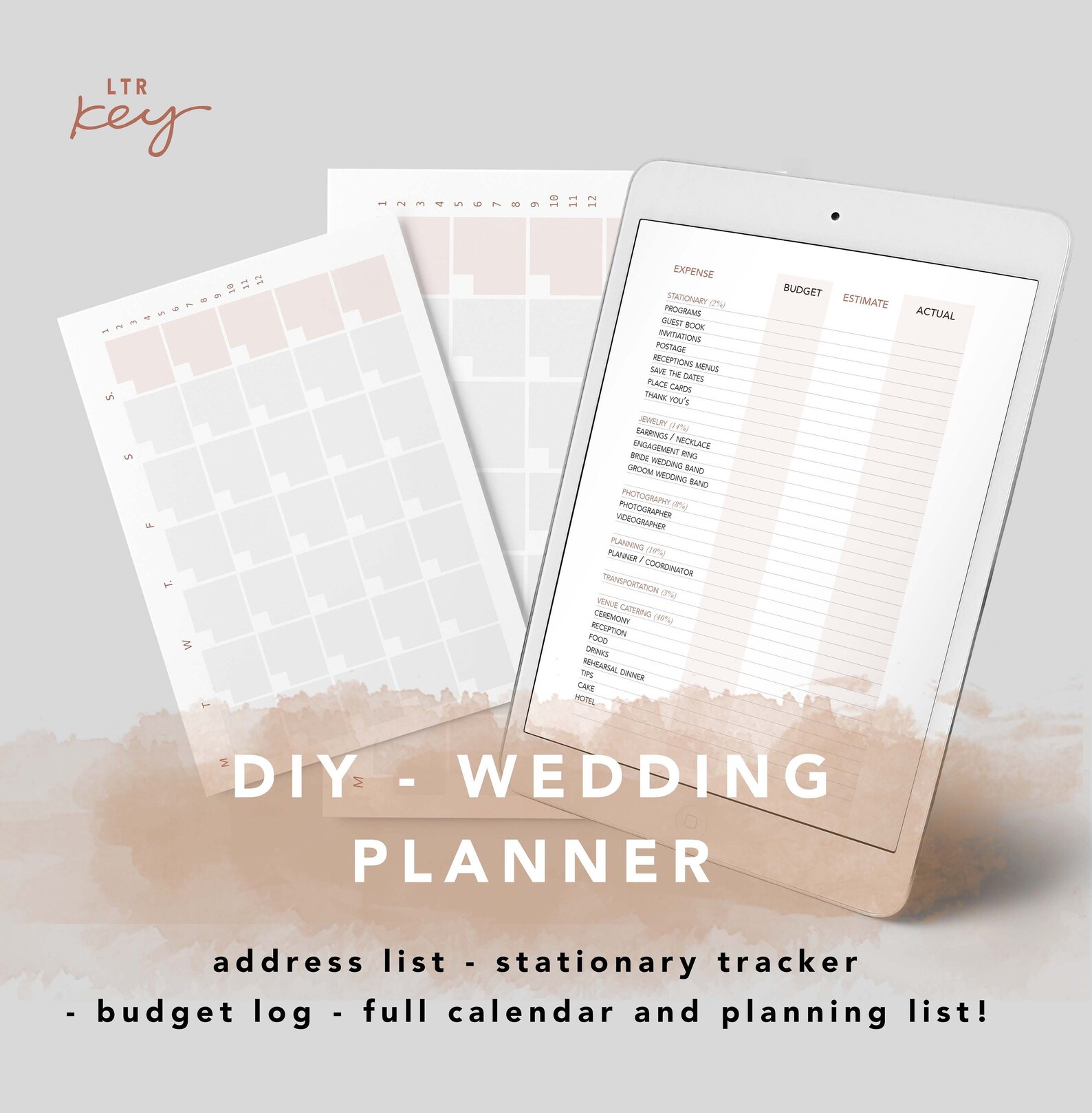 Wedding Planner DIY Minimalist Printable Agenda Bride Journal | Etsy