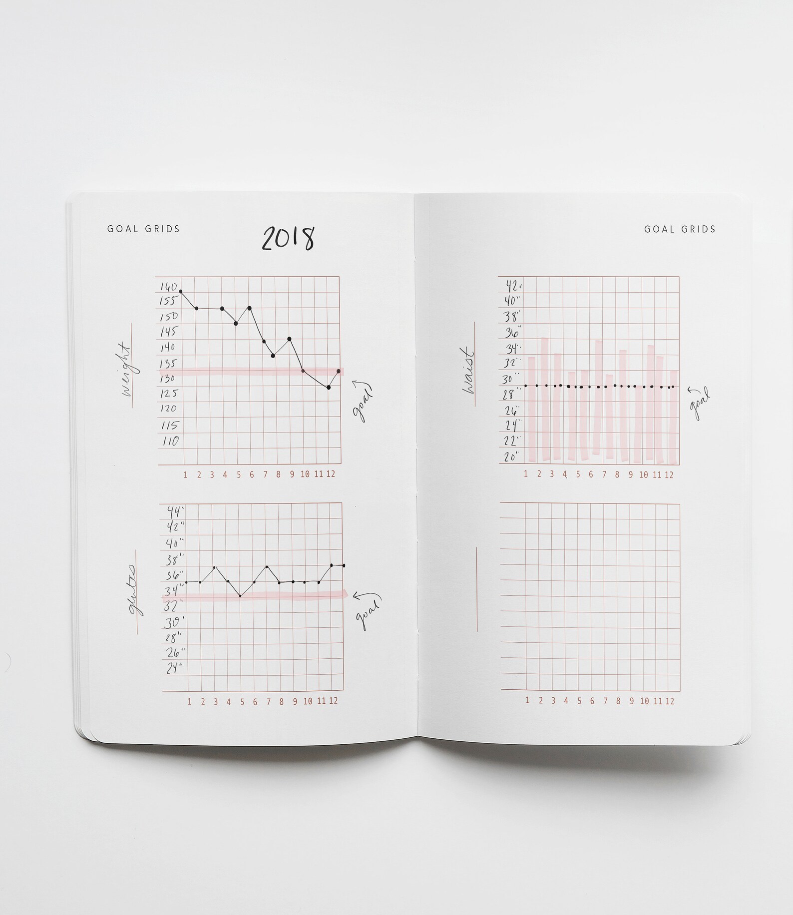 Goal Grids Tracker Graphs Diy Journal Traveling Notebook - Etsy