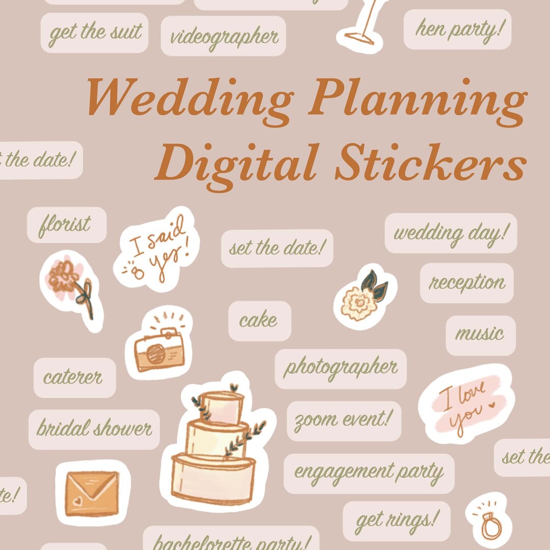 Wedding Planning Stickers / Pack / Printable / Digital Stickers ...
