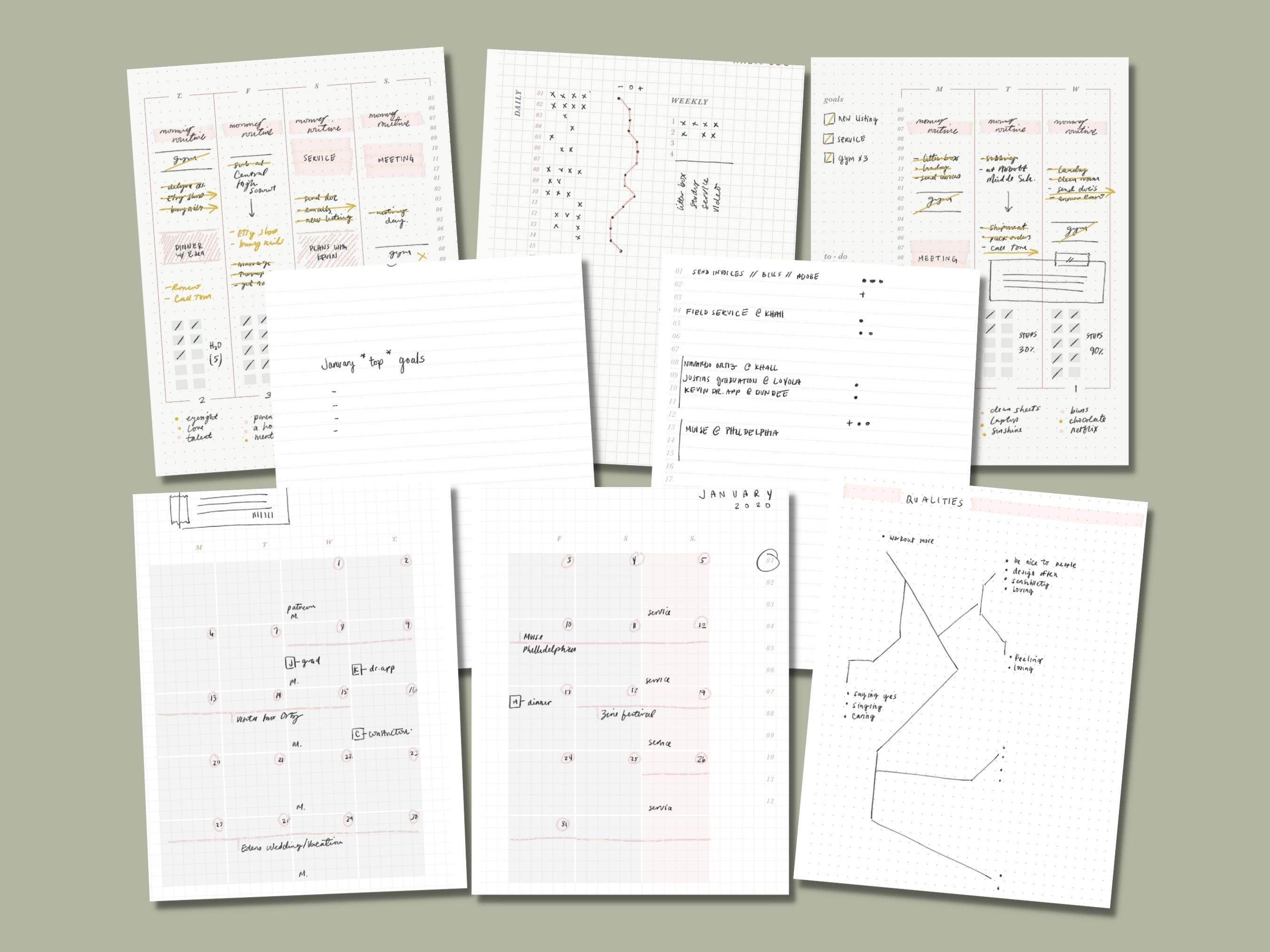 Digital Bullet Journal / Undated Planner / Notebook Printable - Etsy